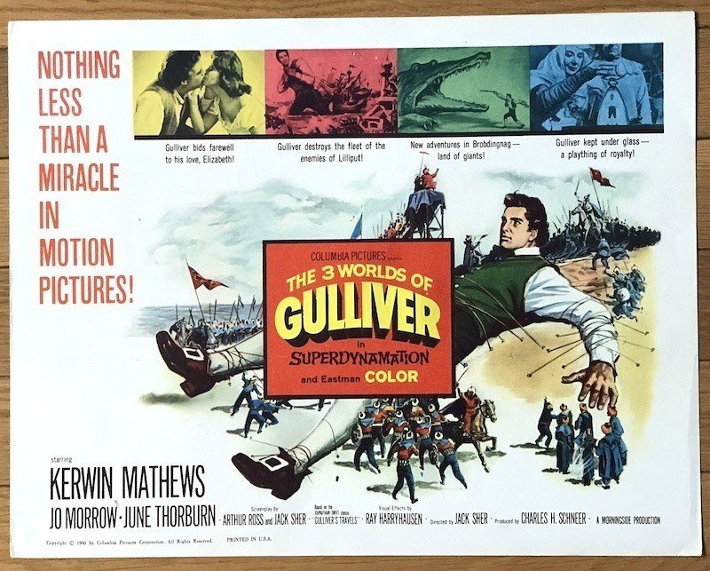 The 3 Worlds of Gulliver (1960) 14x11" Title Card